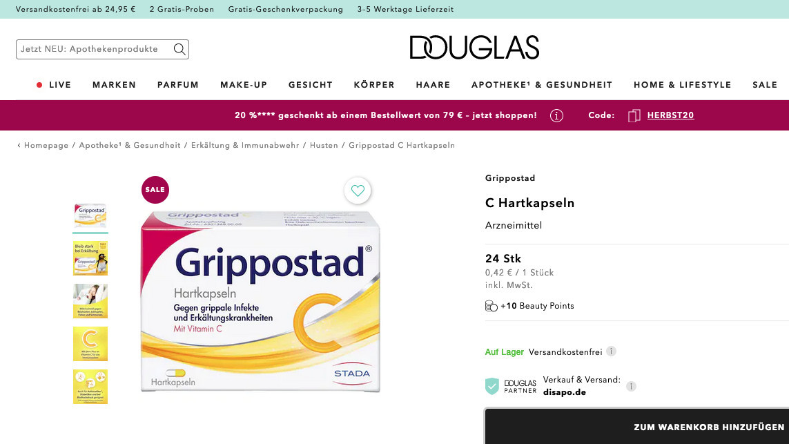 Grippostad bei Douglas | APOTHEKE ADHOC